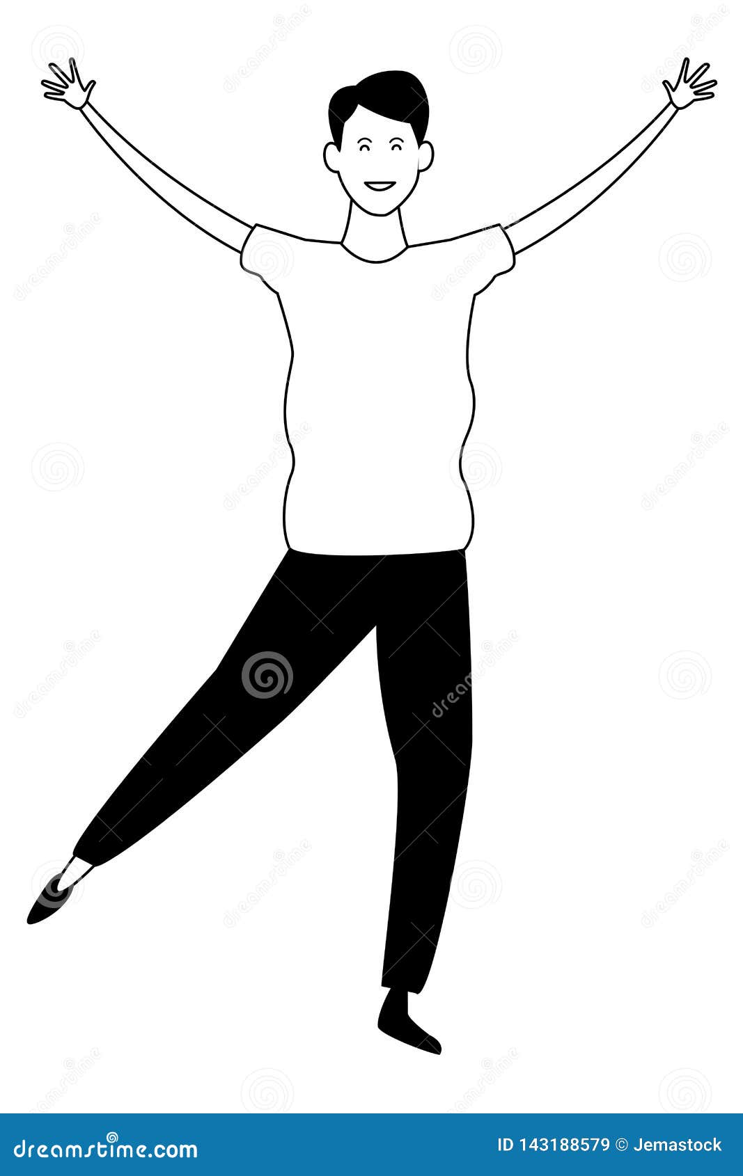 Happy man dancing cartoon stock vector. Illustration of personal ...