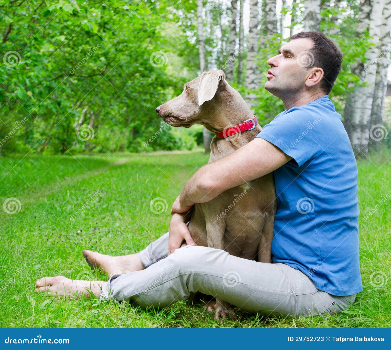 Happy man and his dog stock image. Image of smile, male - 29752723