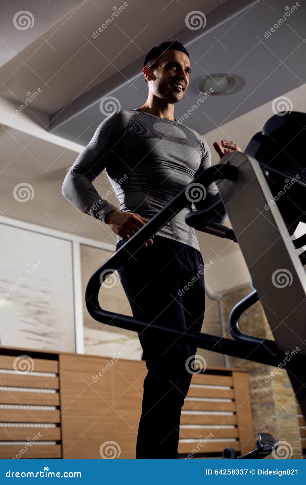 Happy Man Doing Cardio Training Stock Image - Image of healthy, athlete ...