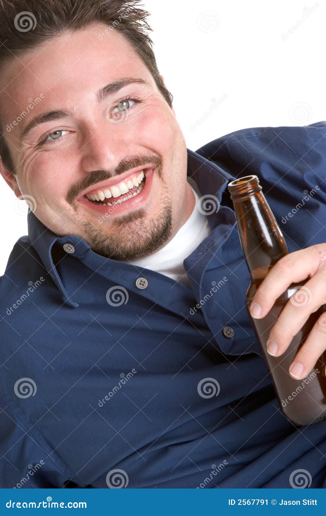 Happy Man Drinking Beer stock image. Image of teen, alcoholic - 2567791
