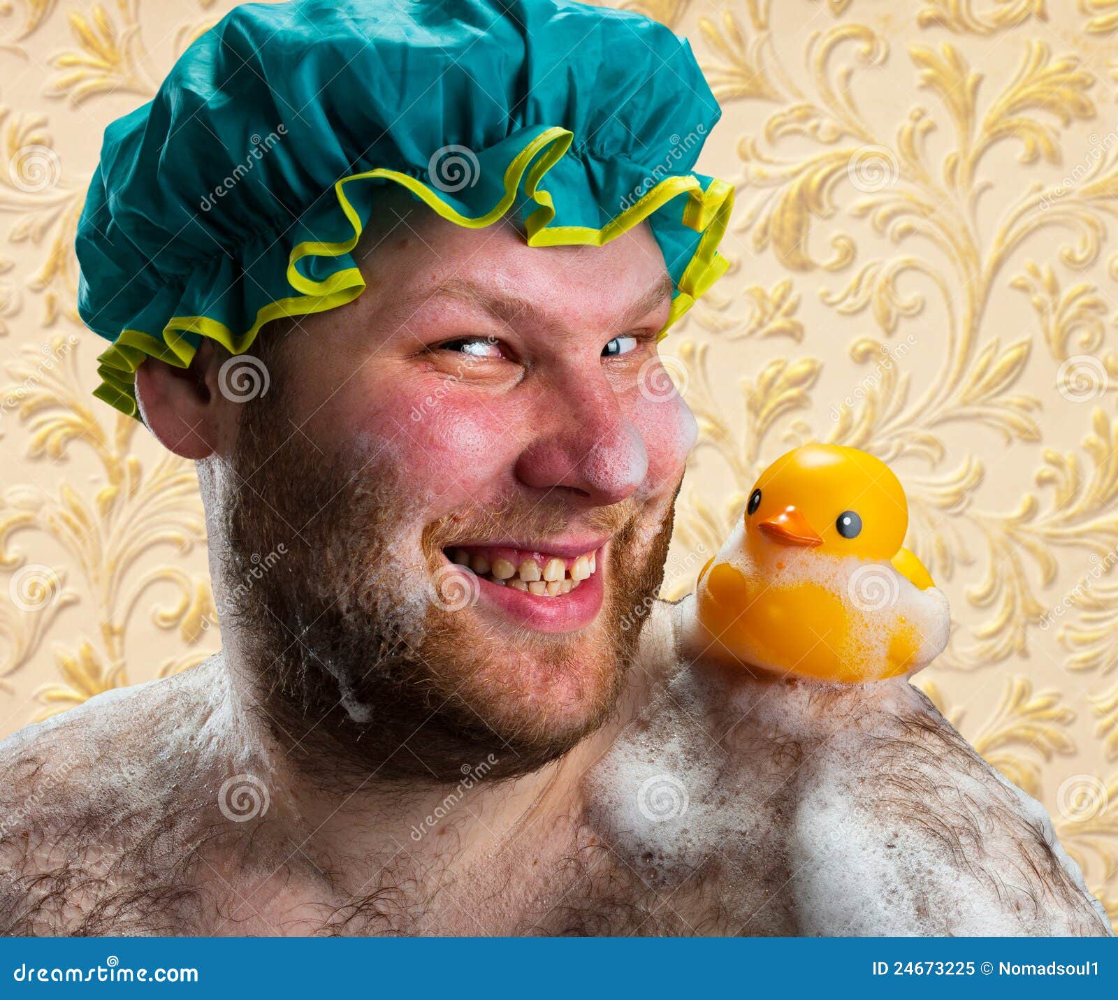 Happy man with duck toy stock image. Image of cute, indoors - 24673225