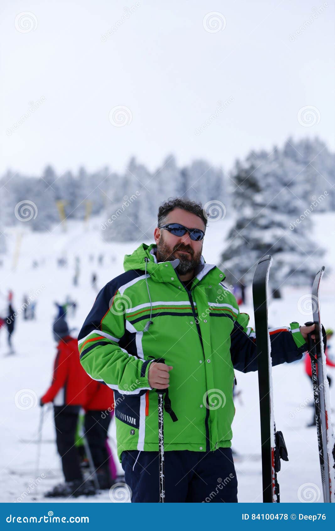 Happy man enjoying in snow stock photo. Image of snow - 84100478