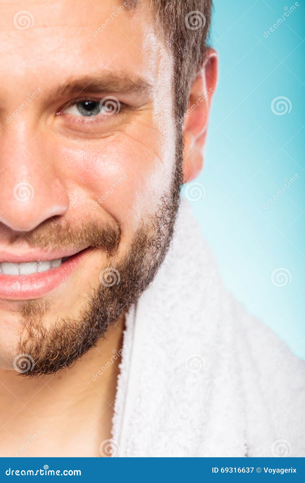 Happy Man with Face Beard Hair. Stock Image - Image of closeup, smiling ...