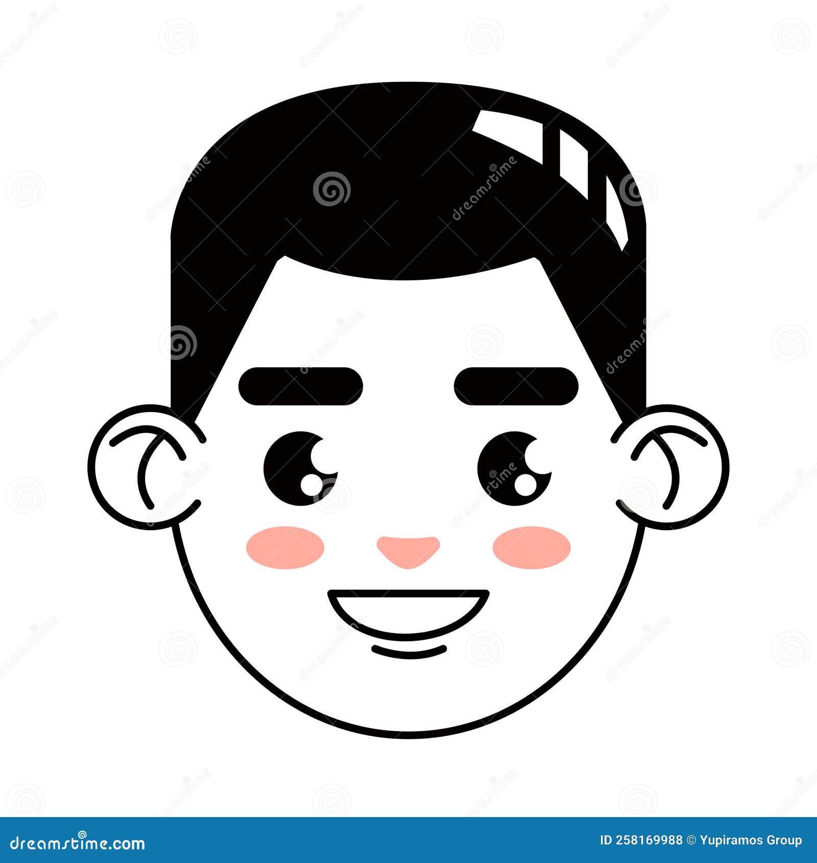 Happy man face stock vector. Illustration of positive - 258169988