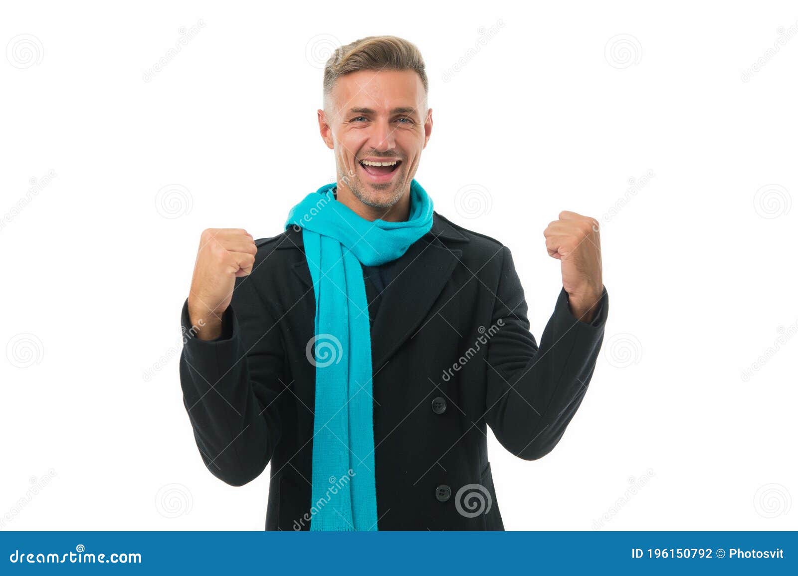 Happy Man Feel the Success, Happiness Stock Photo - Image of bristle ...