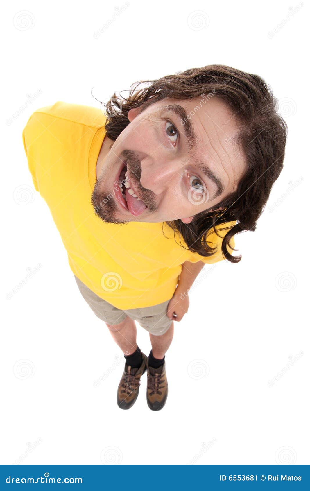 Happy Man with a Funny Face Stock Image - Image of magnified, face: 6553681