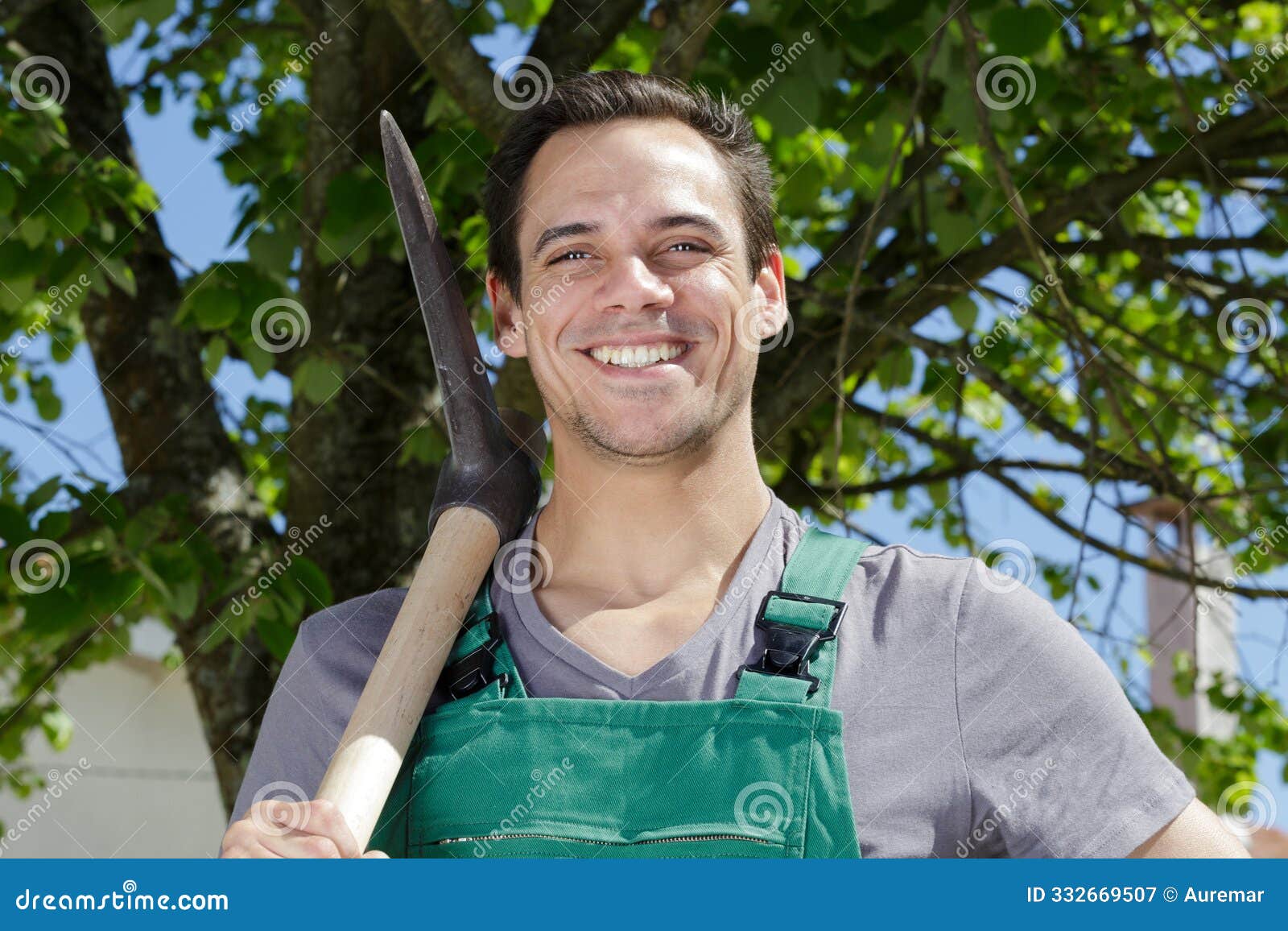 Happy Man Gardener Looking at Camera Stock Image - Image of smiling ...