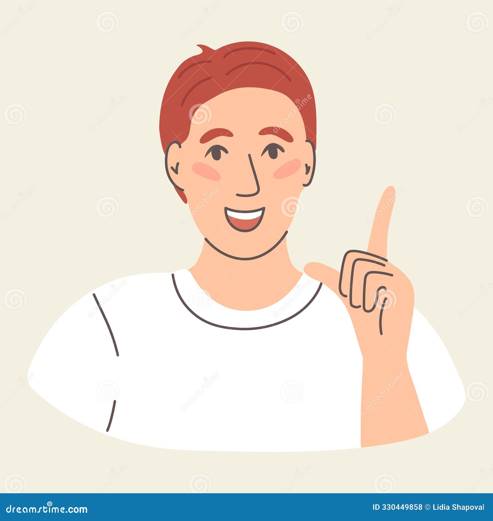 Happy Man Gesturing with Hand, Showing and Presenting, Having an Idea ...