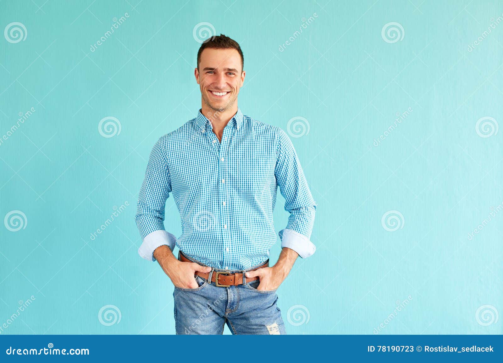 Happy Man with Hands in Pockets Stock Image - Image of business ...
