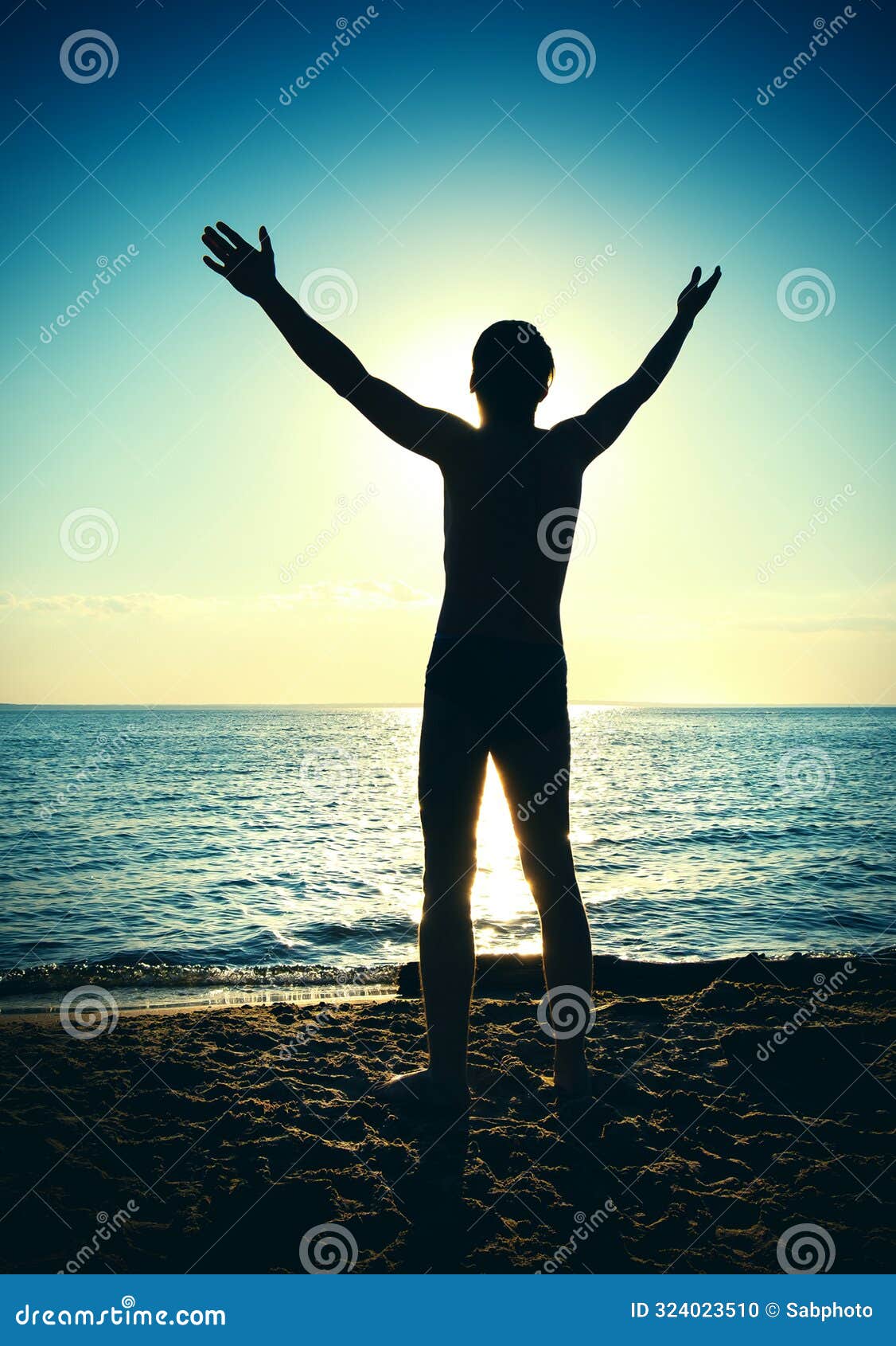 Happy Man with Hands Up stock photo. Image of happiness - 324023510