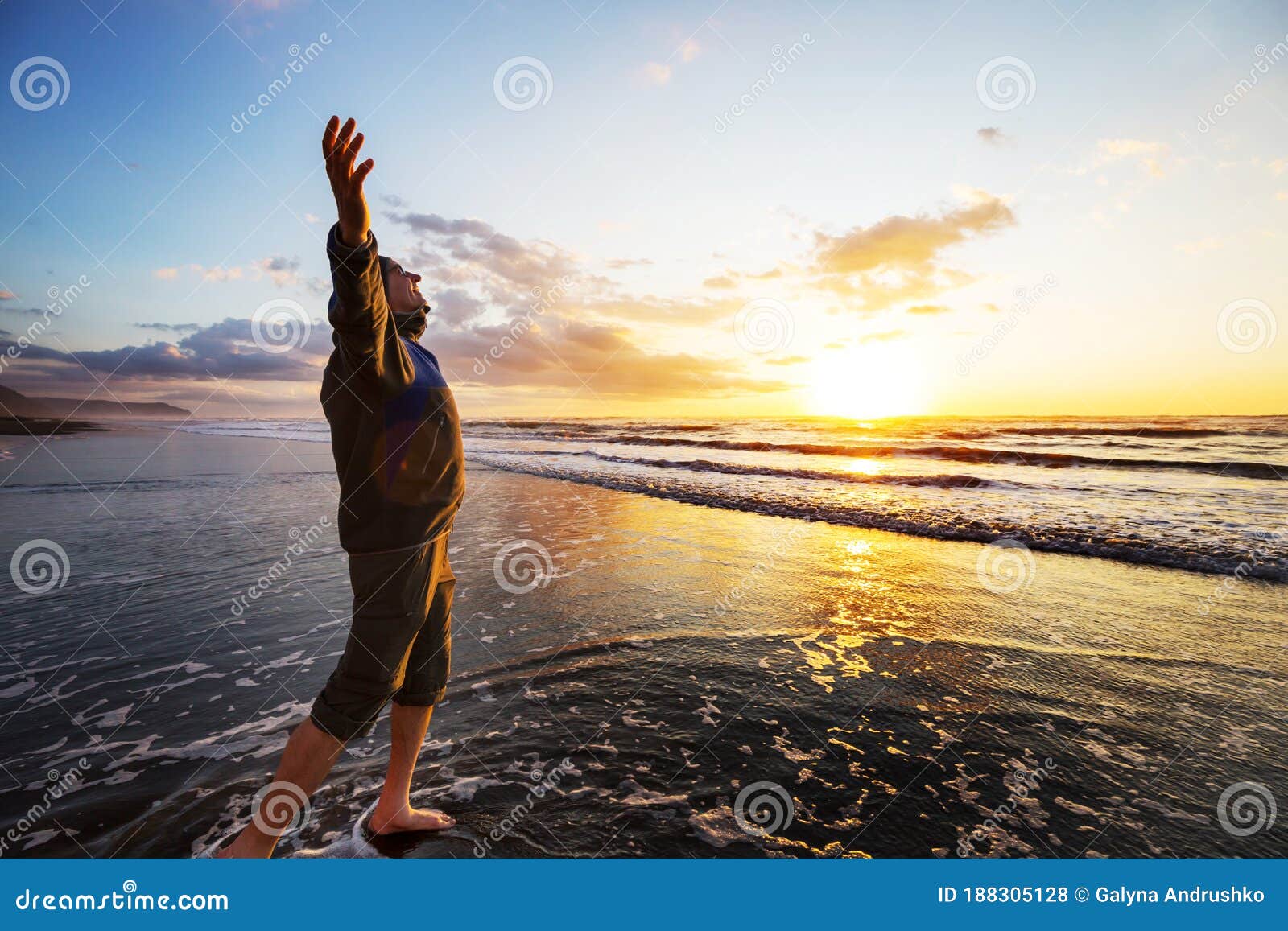 Happy man stock photo. Image of male, coast, attractive - 188305128