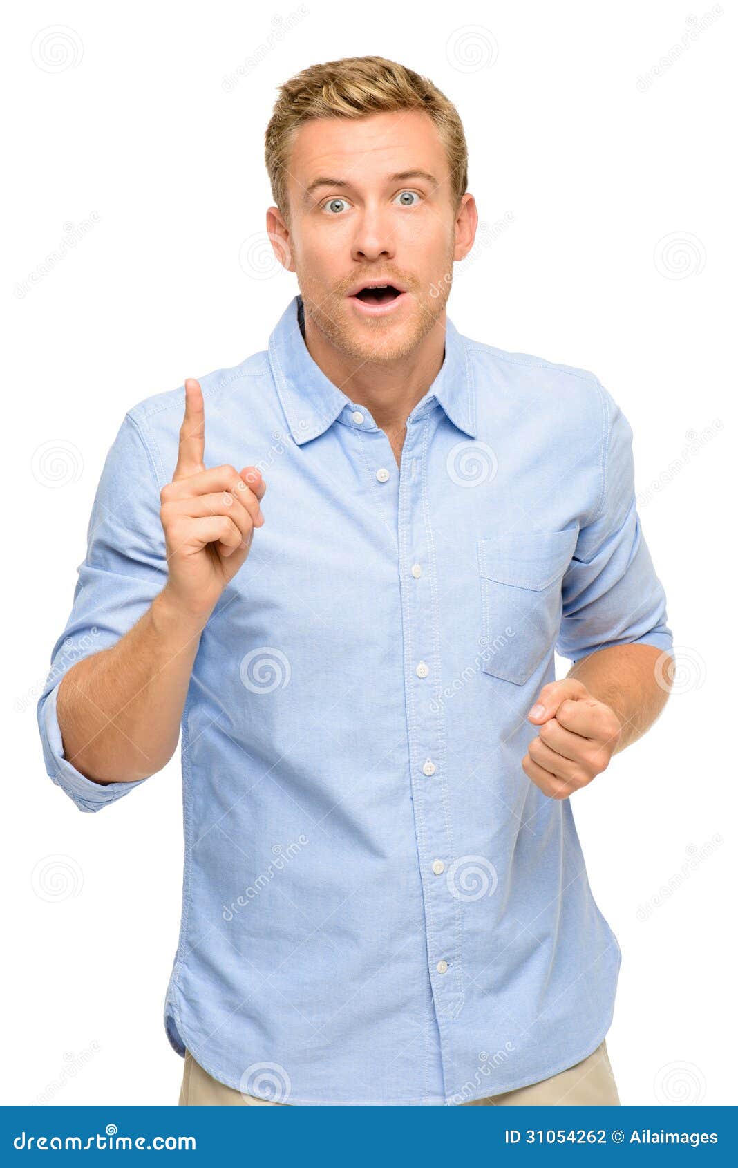 Happy man has an idea stock photo. Image of excited, handsome - 31054262
