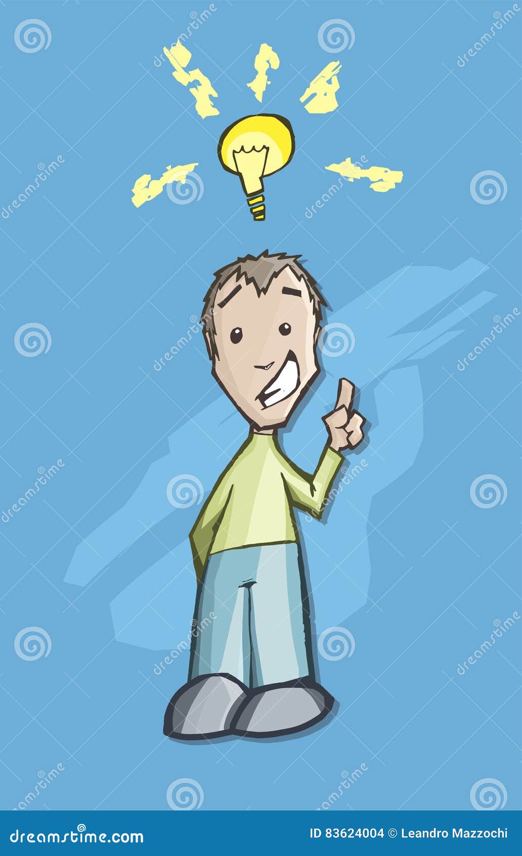 A Happy Man Having a Creative Idea, with a Surprised Face and Sh Stock ...