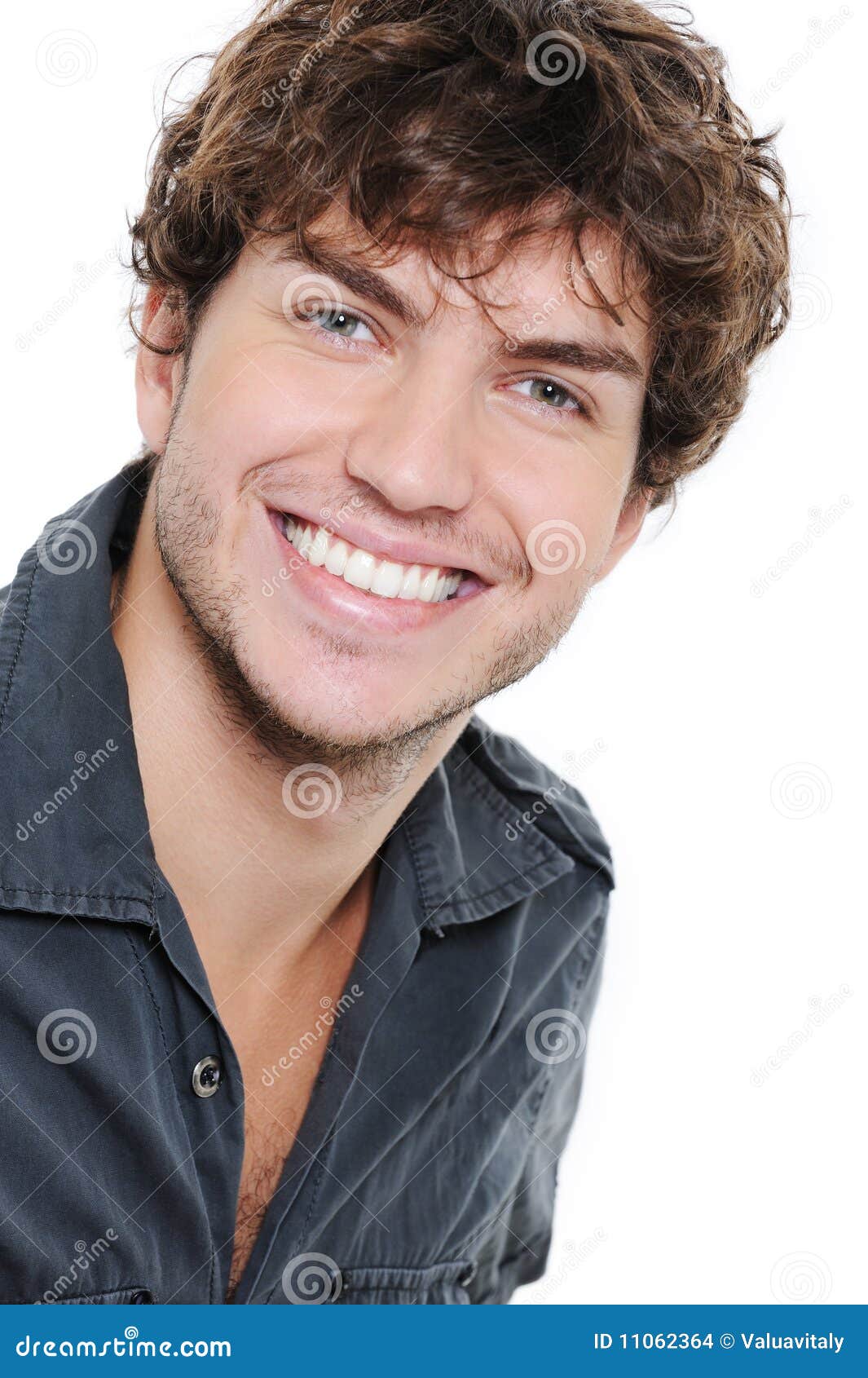 Happy Man with Healthy White Teeth Stock Photo - Image of young ...