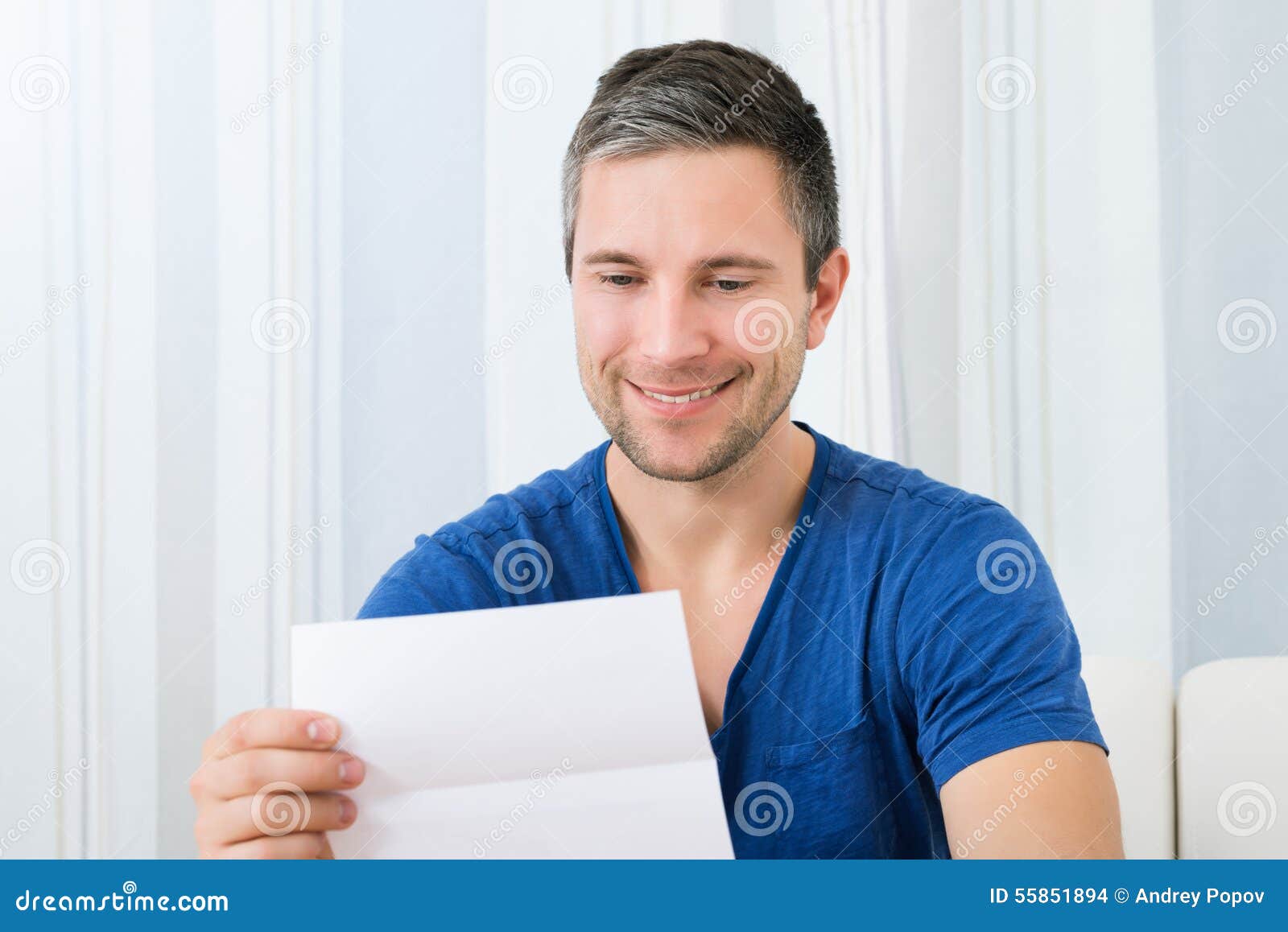 Happy Man Holding Letter stock photo. Image of cheer - 55851894