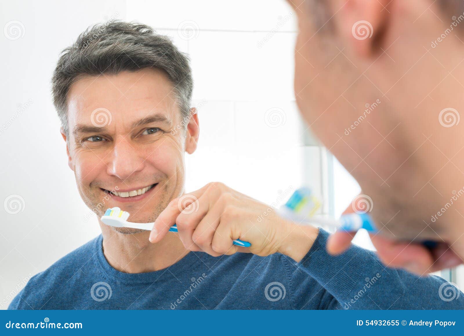 Happy Man Holding Toothbrush Stock Image - Image of brush, face: 54932655