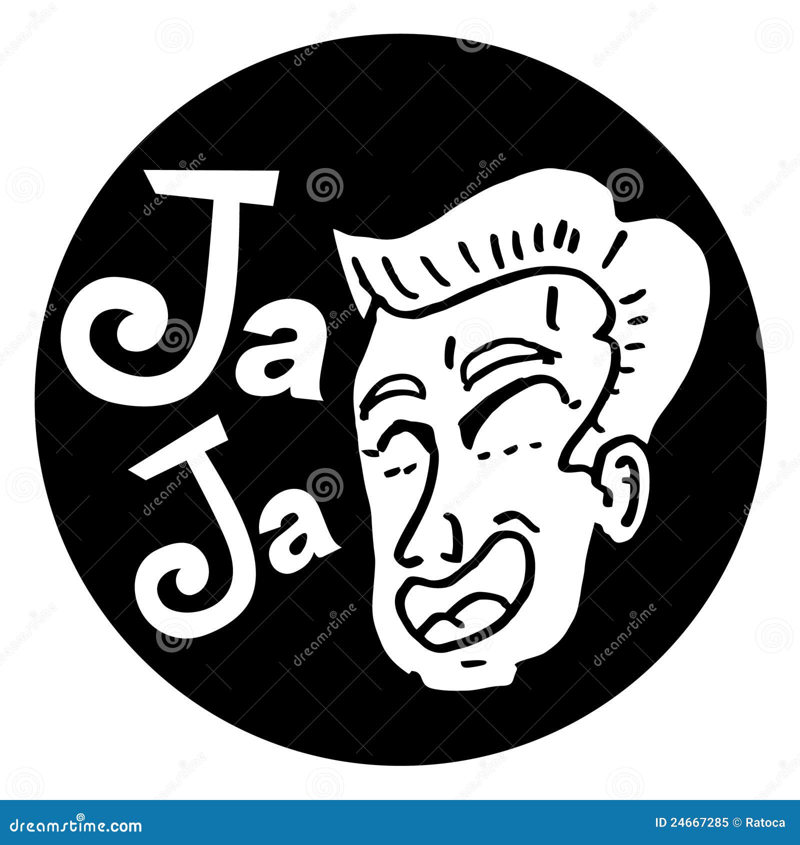 Happy man icon stock vector. Illustration of hand, oval - 24667285