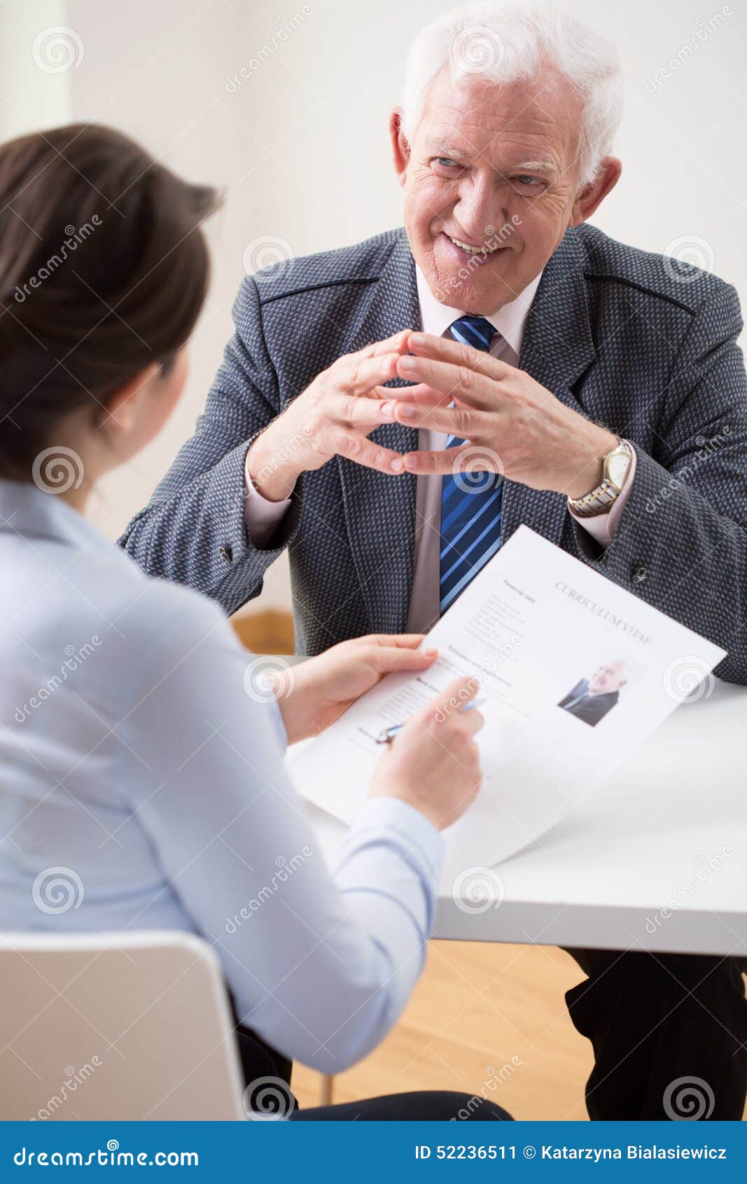 Happy Man during Job Interview Stock Image - Image of formal, company ...