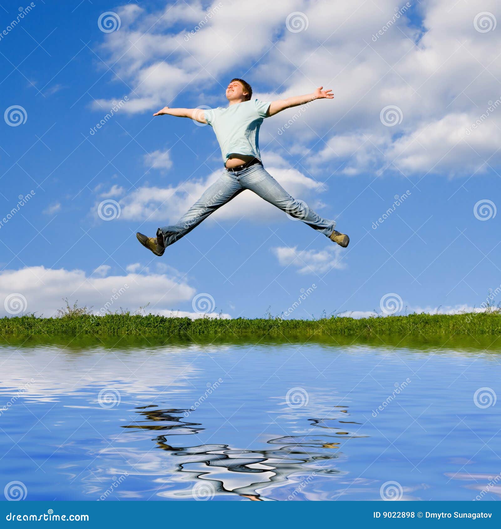 Happy man is jumping stock photo. Image of color, happiness - 9022898