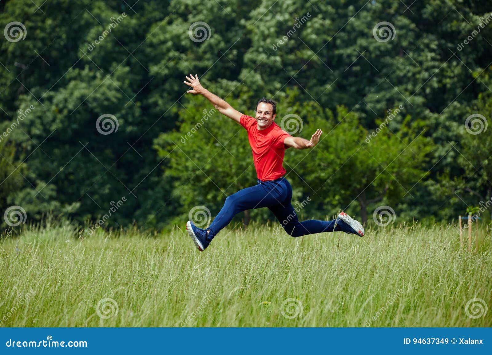 Happy man jumping for joy stock image. Image of fast - 94637349