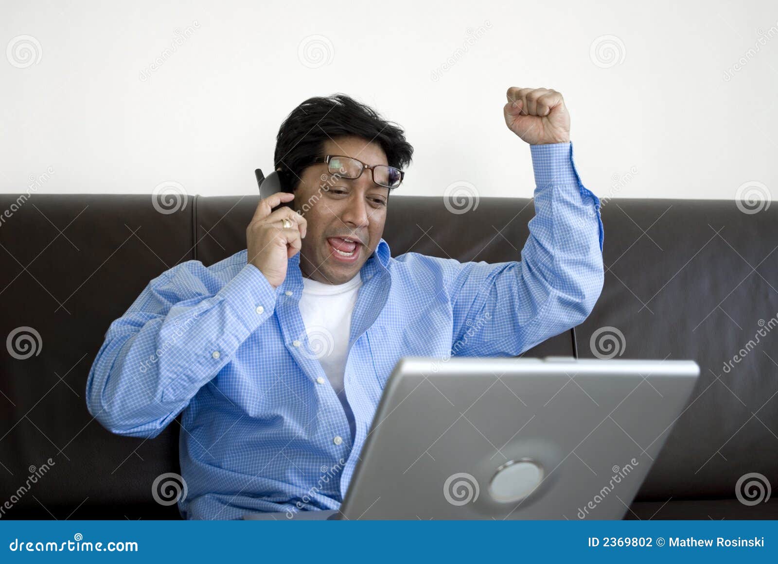 Happy man on laptop stock photo. Image of happy, laptop - 2369802