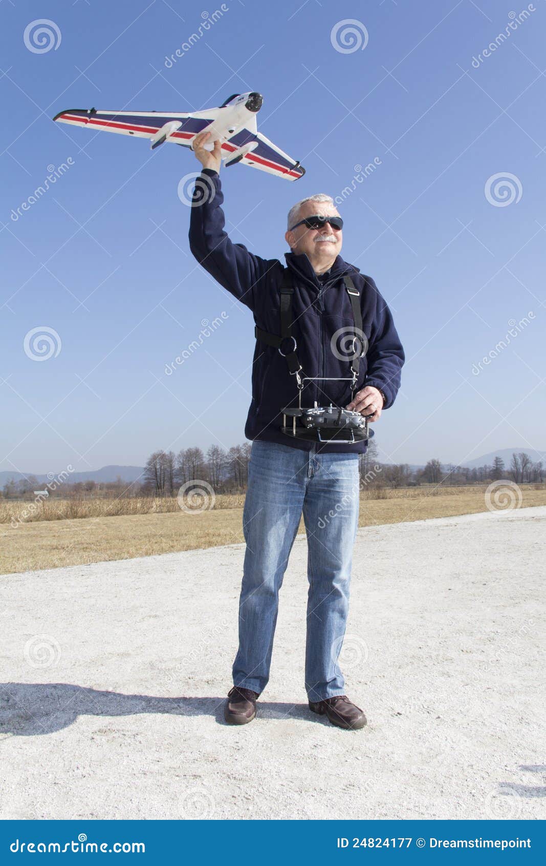 Happy Man Launching a RC Plane Stock Image - Image of outdoor, launch ...