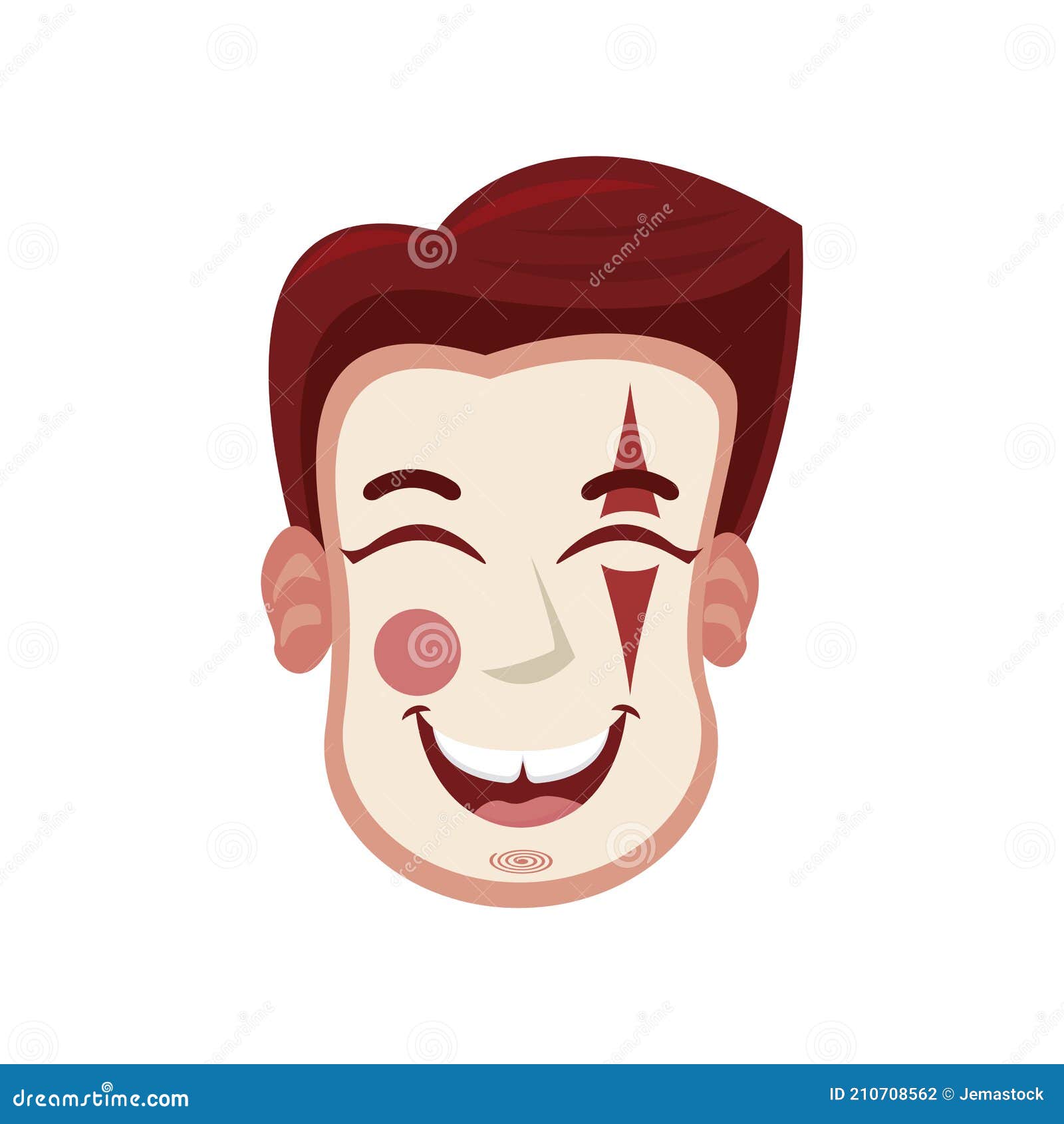 Mime Happy Emotion Avatar. Pantomime Merry Emoji. Mimic Face. Vector ...