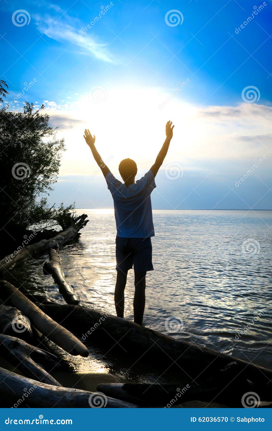 Happy Man at the Nature stock photo. Image of seaside - 62036570