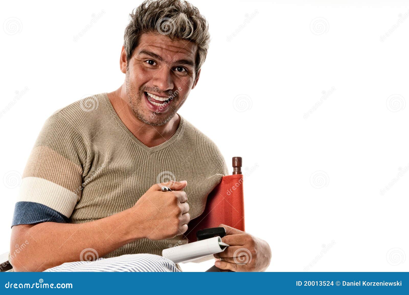 Happy man with notepad stock photo. Image of adult, informal - 20013524