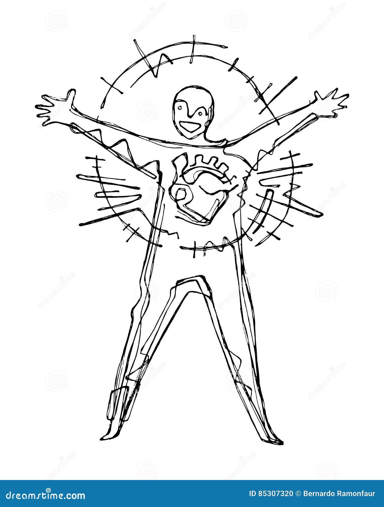 Outstretched Arms Drawing