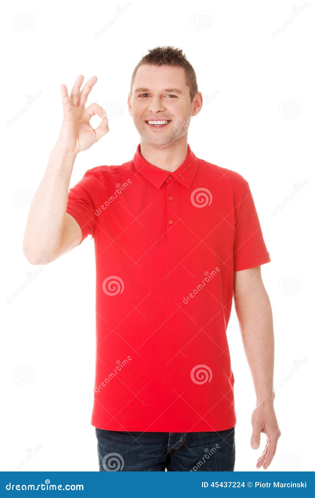 Happy Man with Perfect Hand Sign Stock Photo - Image of smile, adult ...