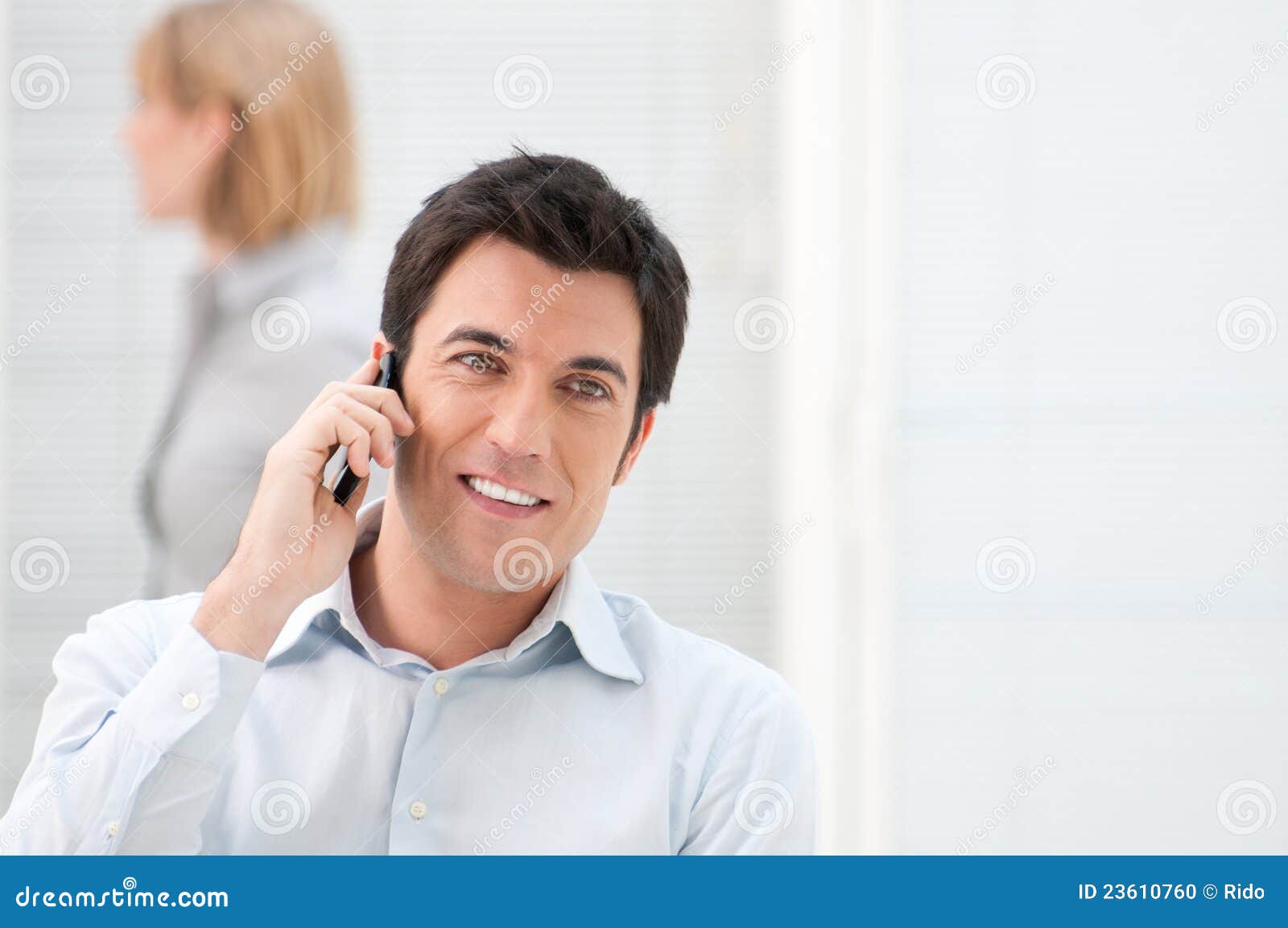 Happy man on the phone stock photo. Image of people, lifestyle - 23610760