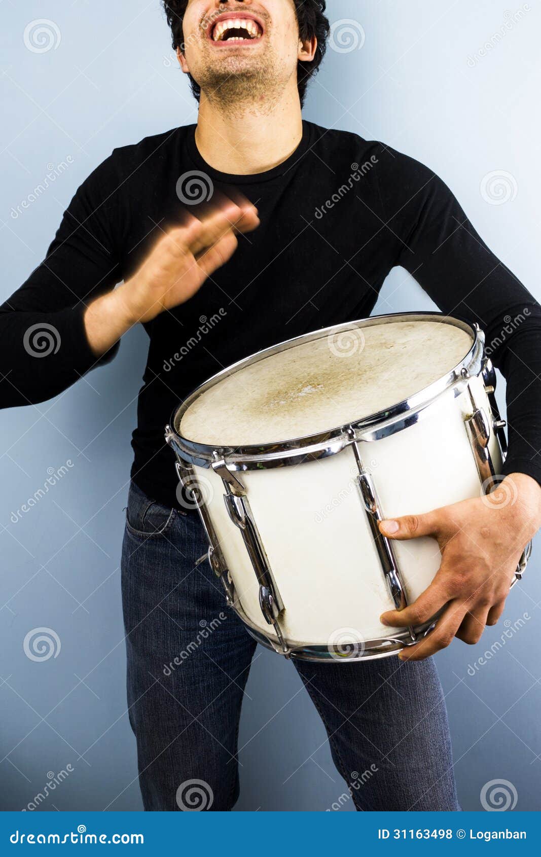 Happy man playing drum stock photo. Image of adult, happy - 31163498
