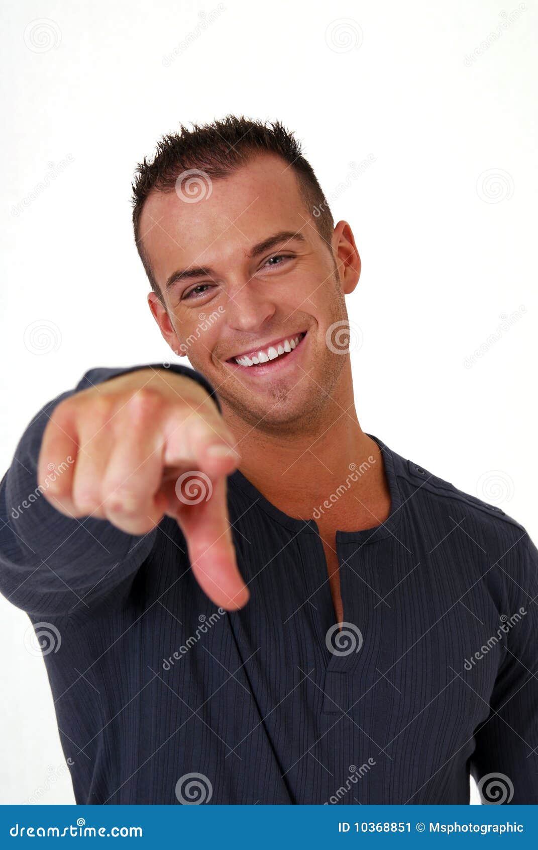 Happy man pointing stock image. Image of young, person - 10368851
