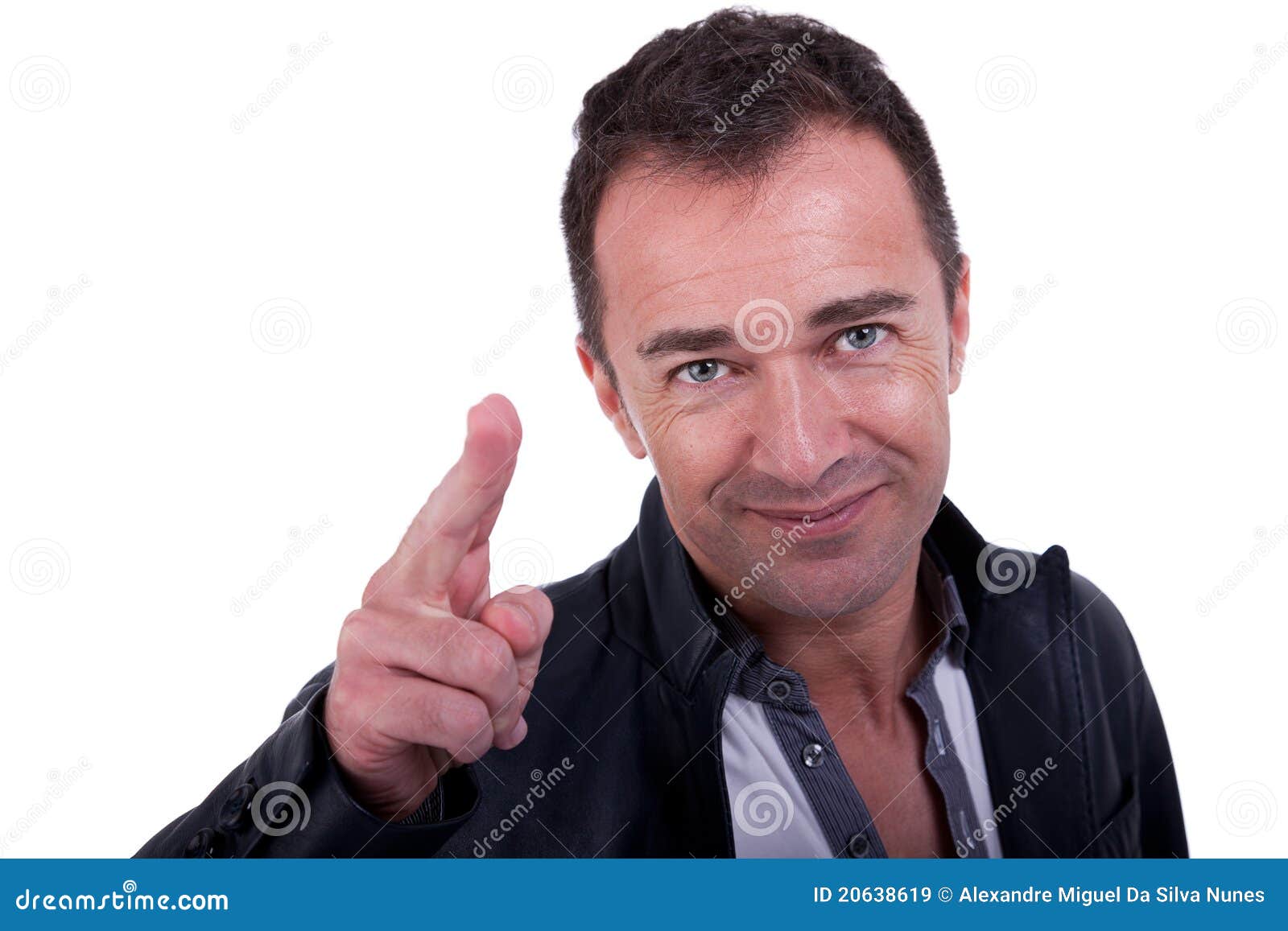 Happy man pointing stock image. Image of finger, expression - 20638619