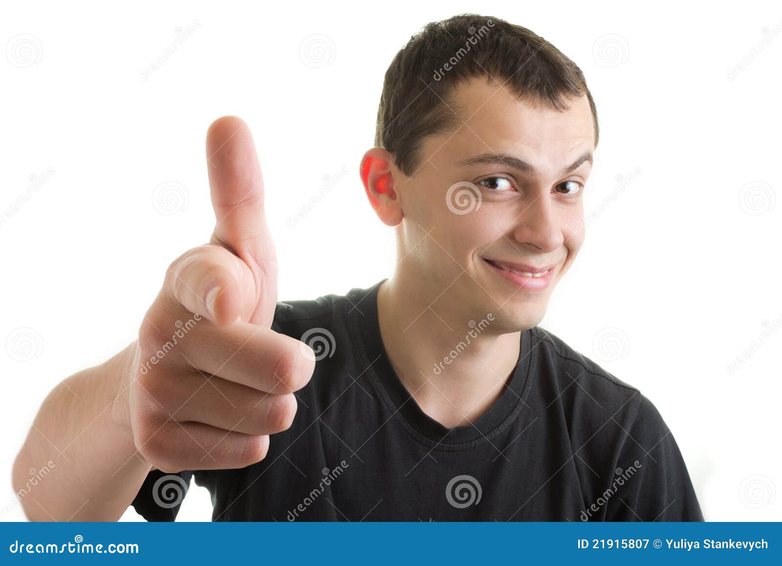 Happy man pointing finger stock image. Image of smiling - 21915807