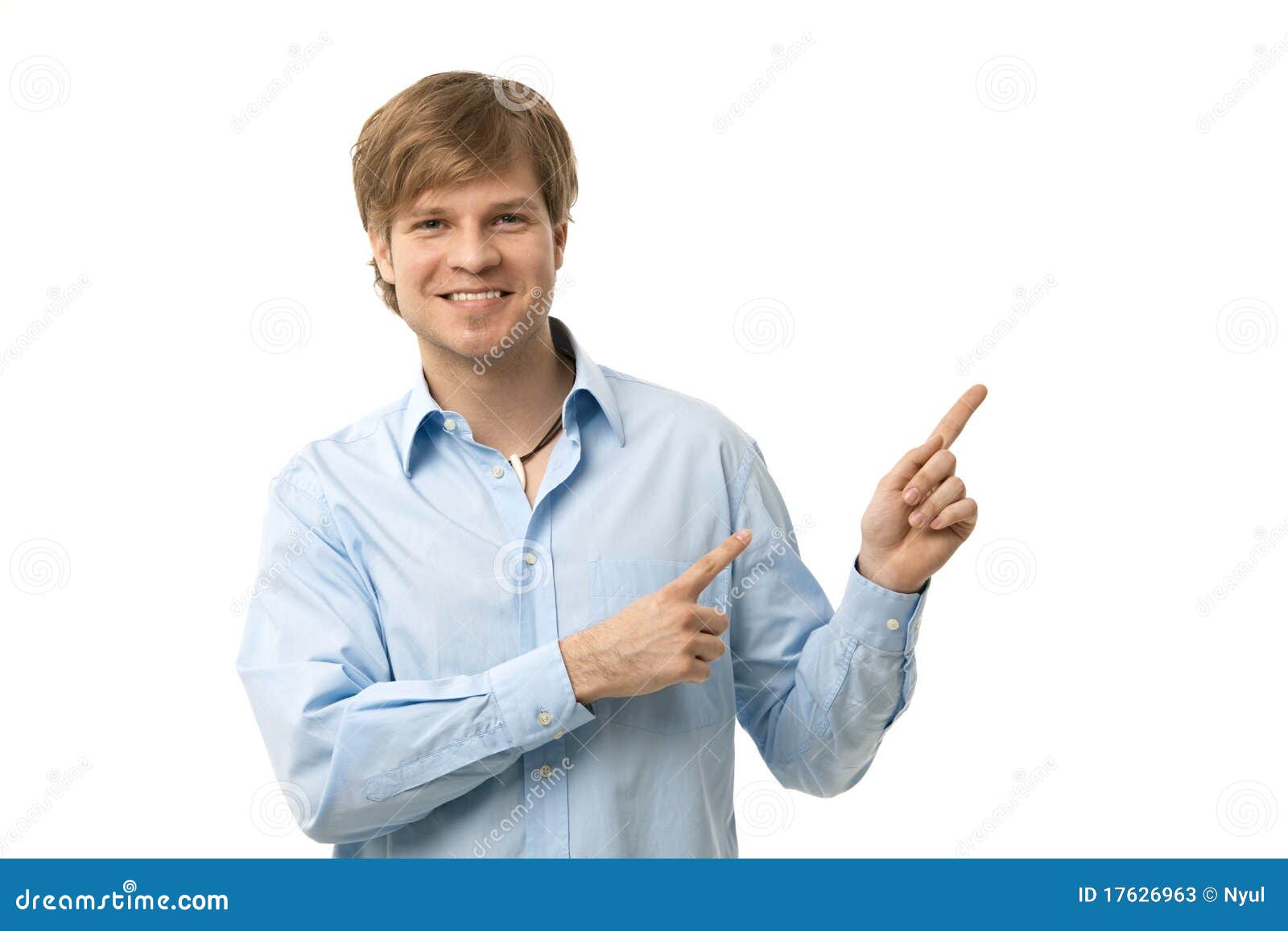 Happy Man Pointing To Blank Space Stock Image - Image of color ...