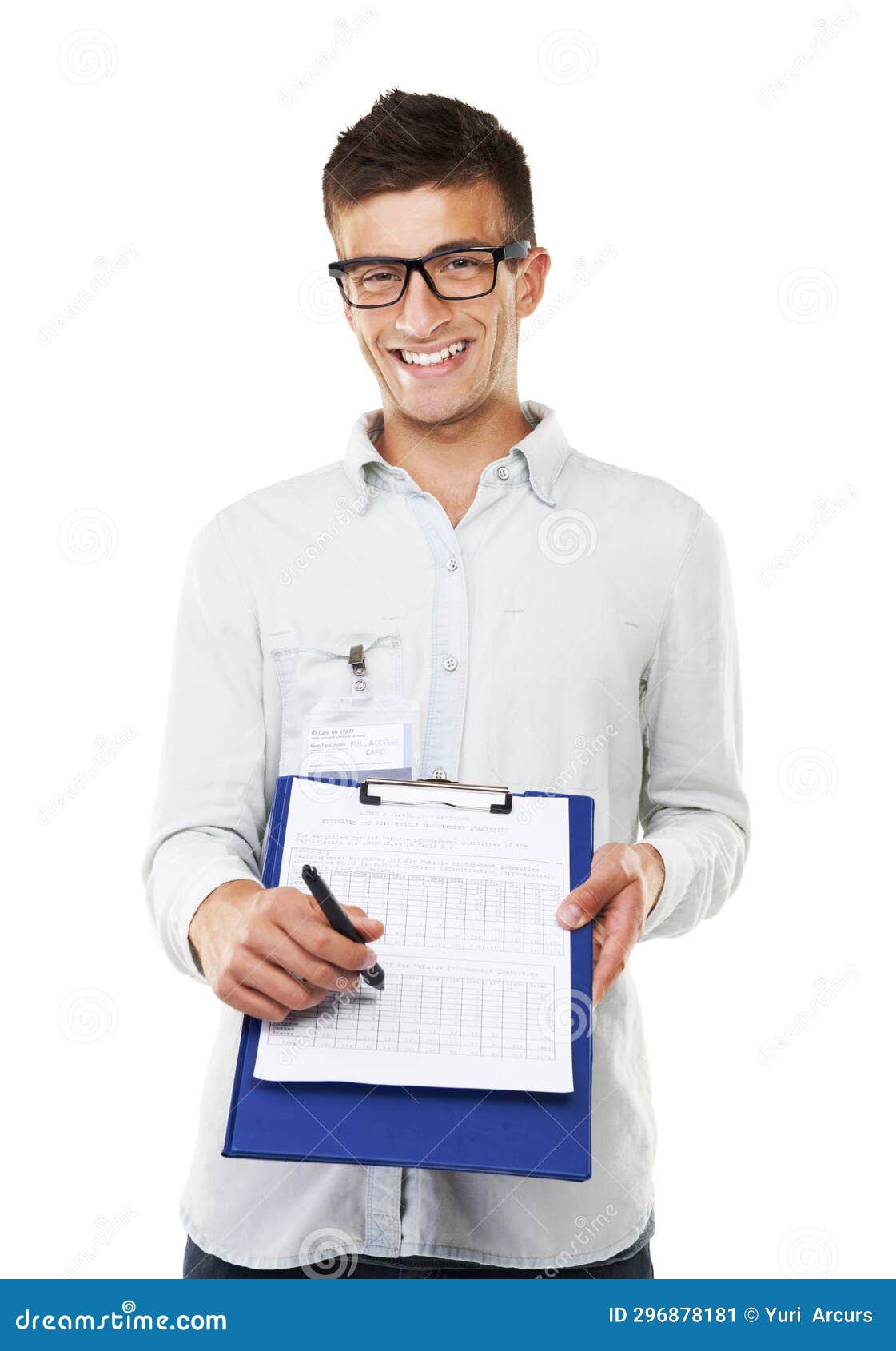 Happy, Man and Portrait with Checklist To Sign for Logistics, Document ...