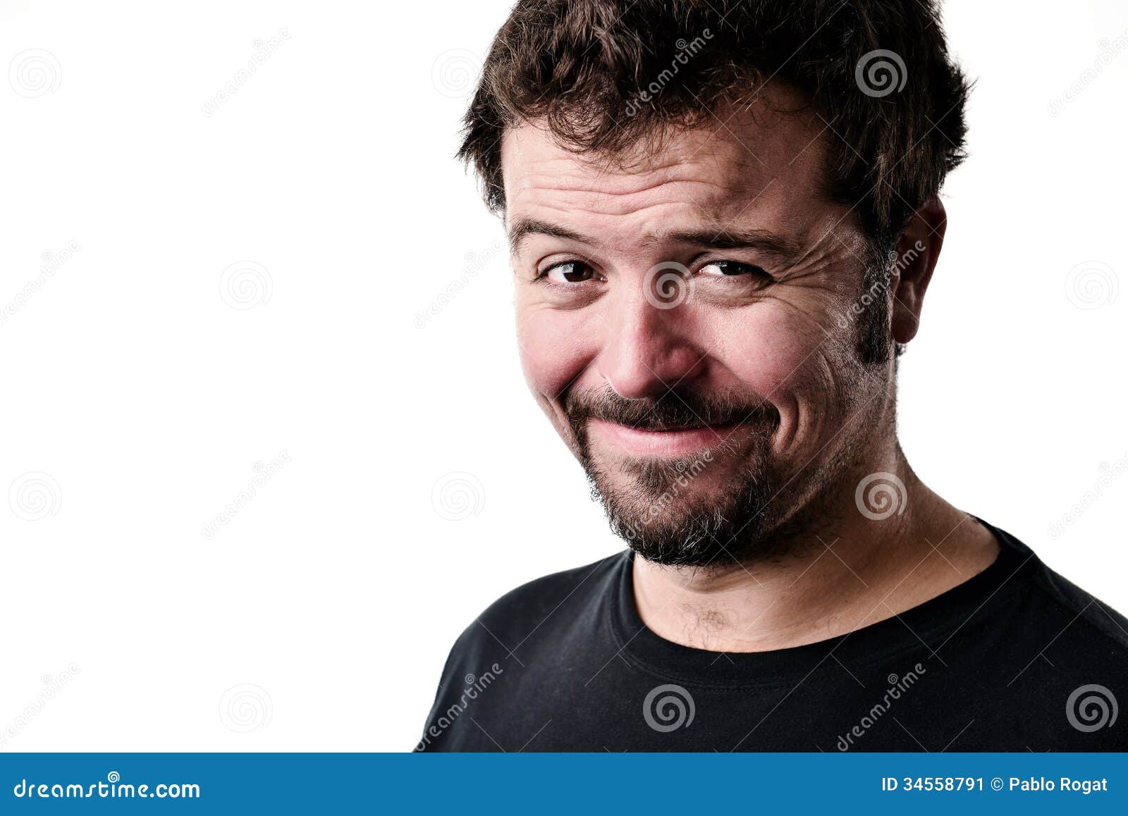 Happy Man portrait stock image. Image of grimace, contemporary - 34558791