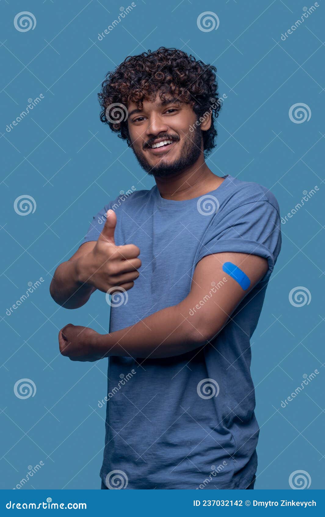 Happy Man Posing for the Camera after the Vaccination Procedure Stock ...