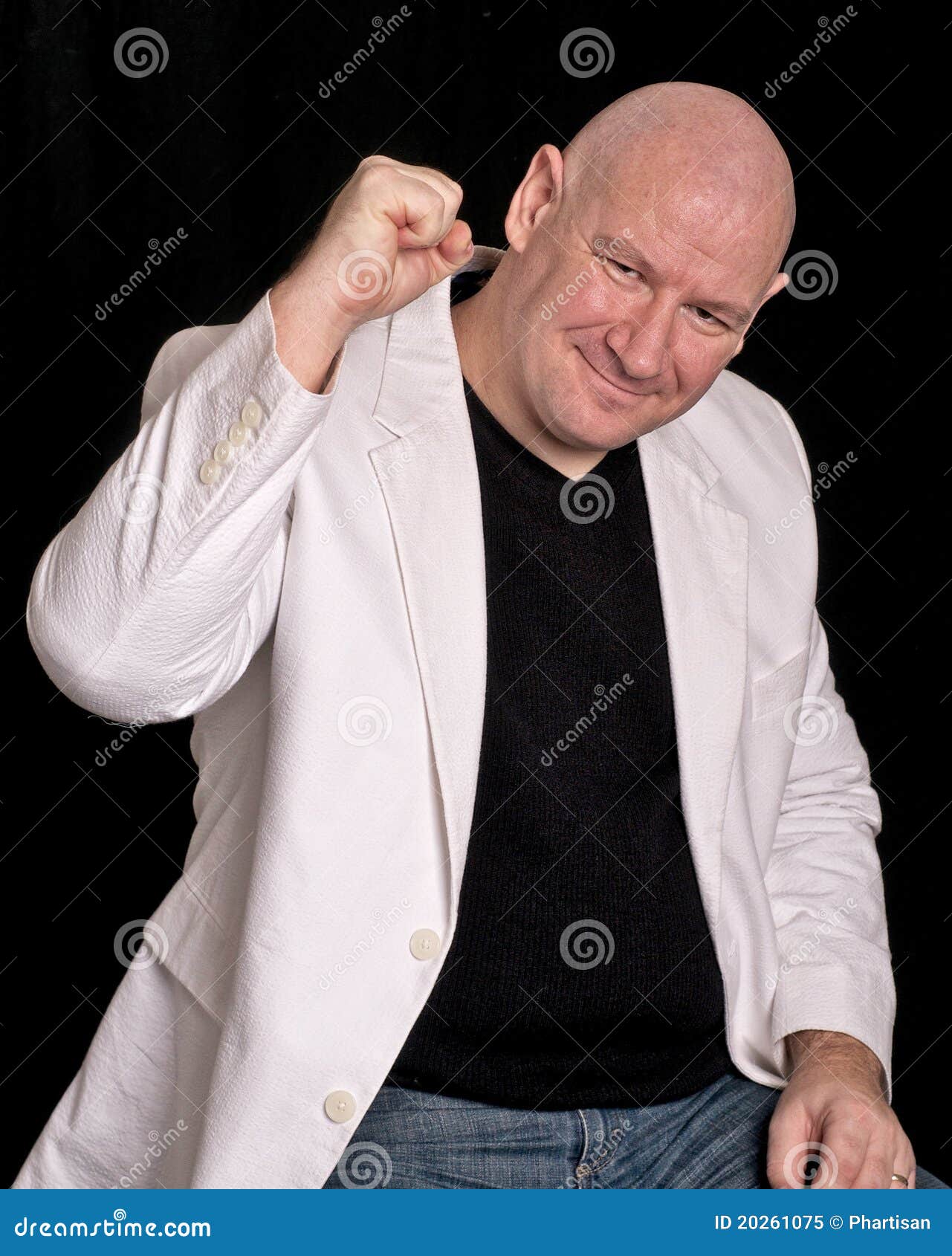 Happy Man Raising Arm in Success Stock Image - Image of happiness ...