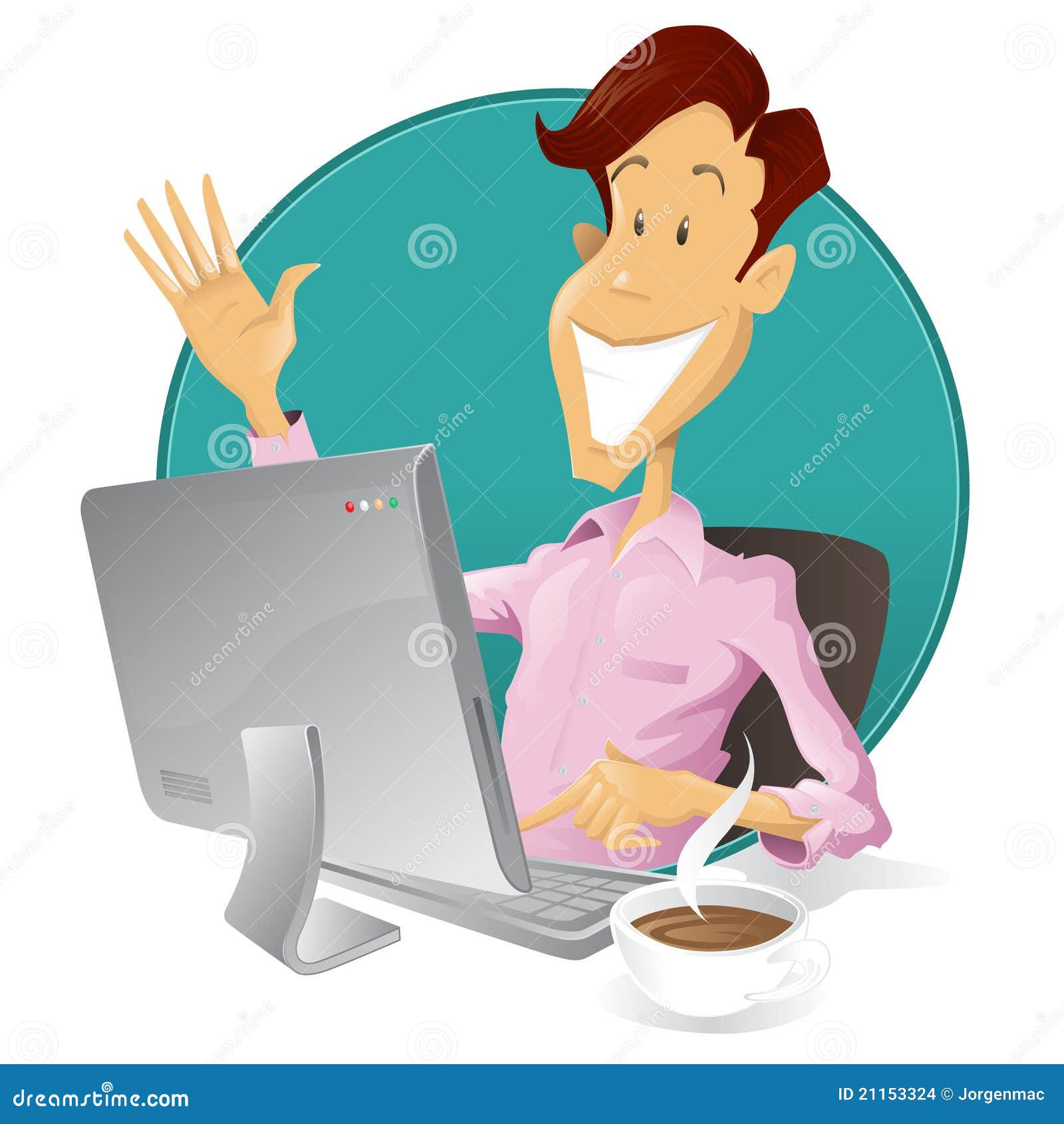 Happy Man Searching the Internet Stock Vector - Illustration of ... Happy Man Searching the Internet Stock Vector - Illustration of ...