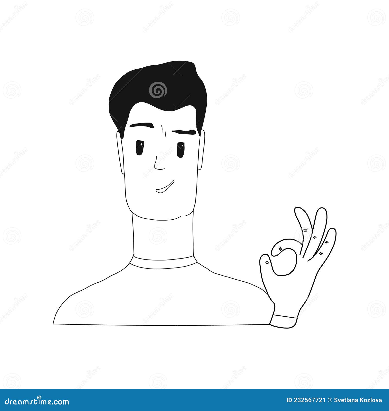 Happy Man Shows Gesture Cool. Vector Illustration in Cartoon Style ...