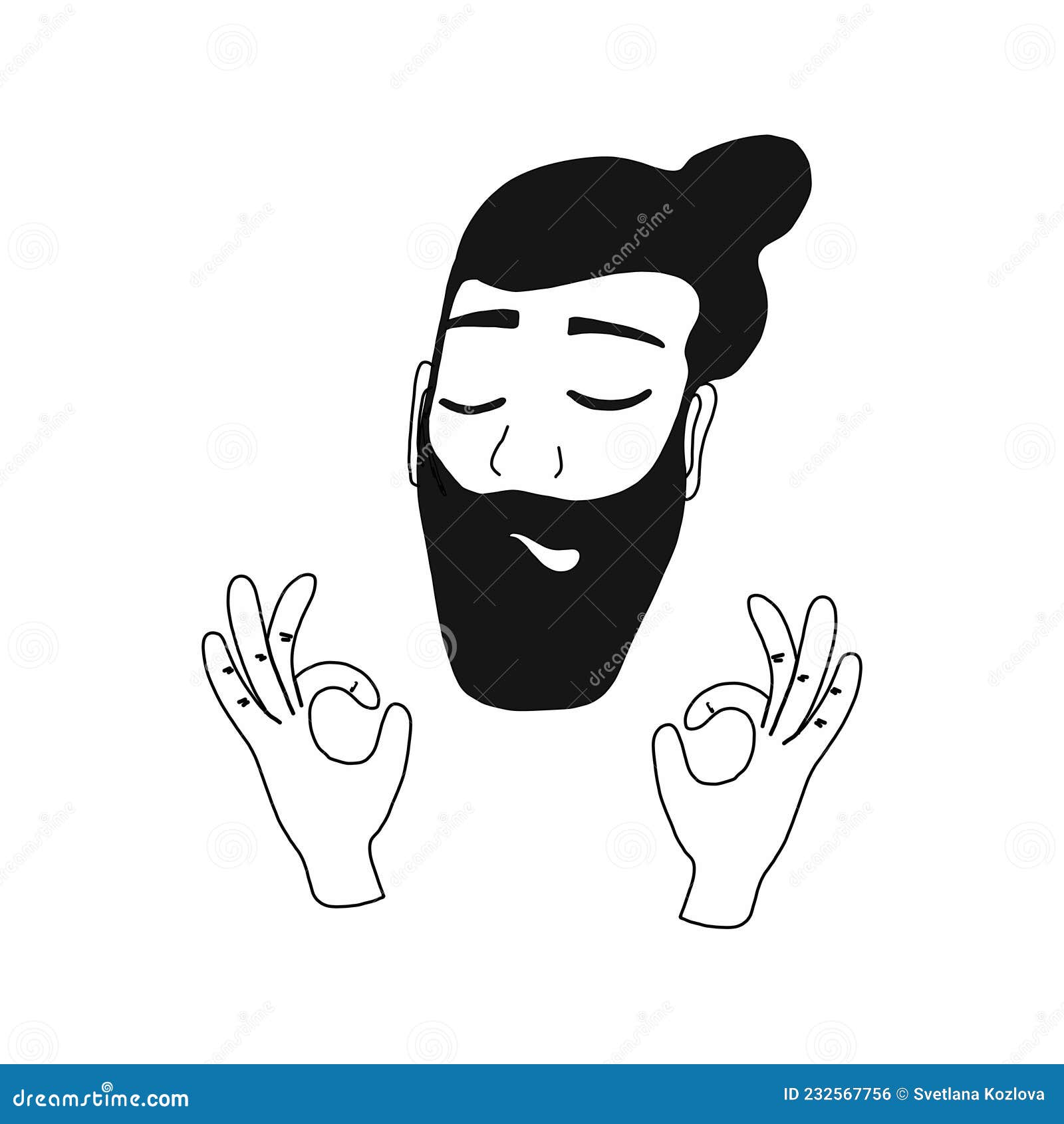 Happy Man Shows Gesture Cool. Vector Illustration in Cartoon Style ...