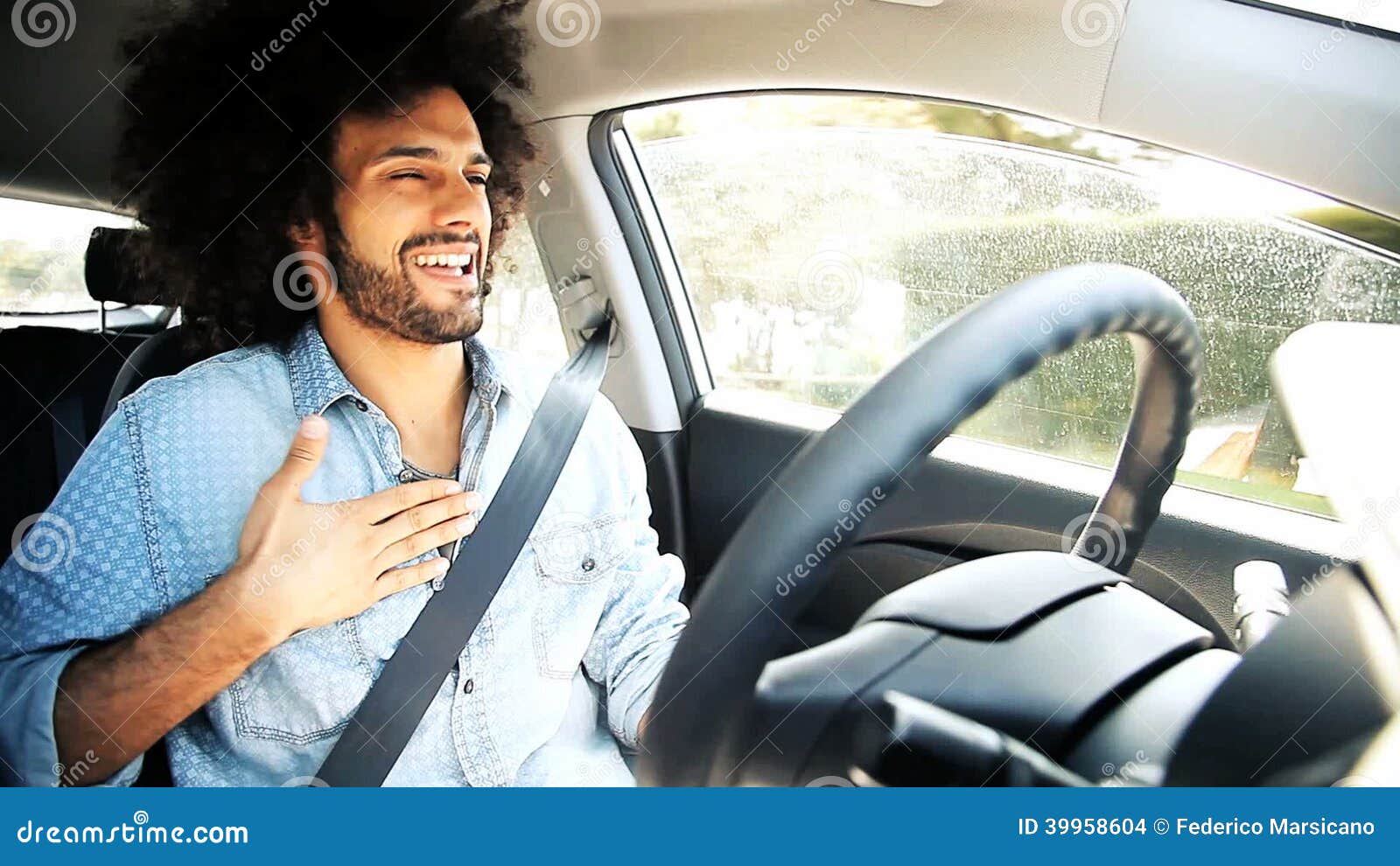 Happy Man Singing and Driving Happy Stock Footage - Video of emotion ...