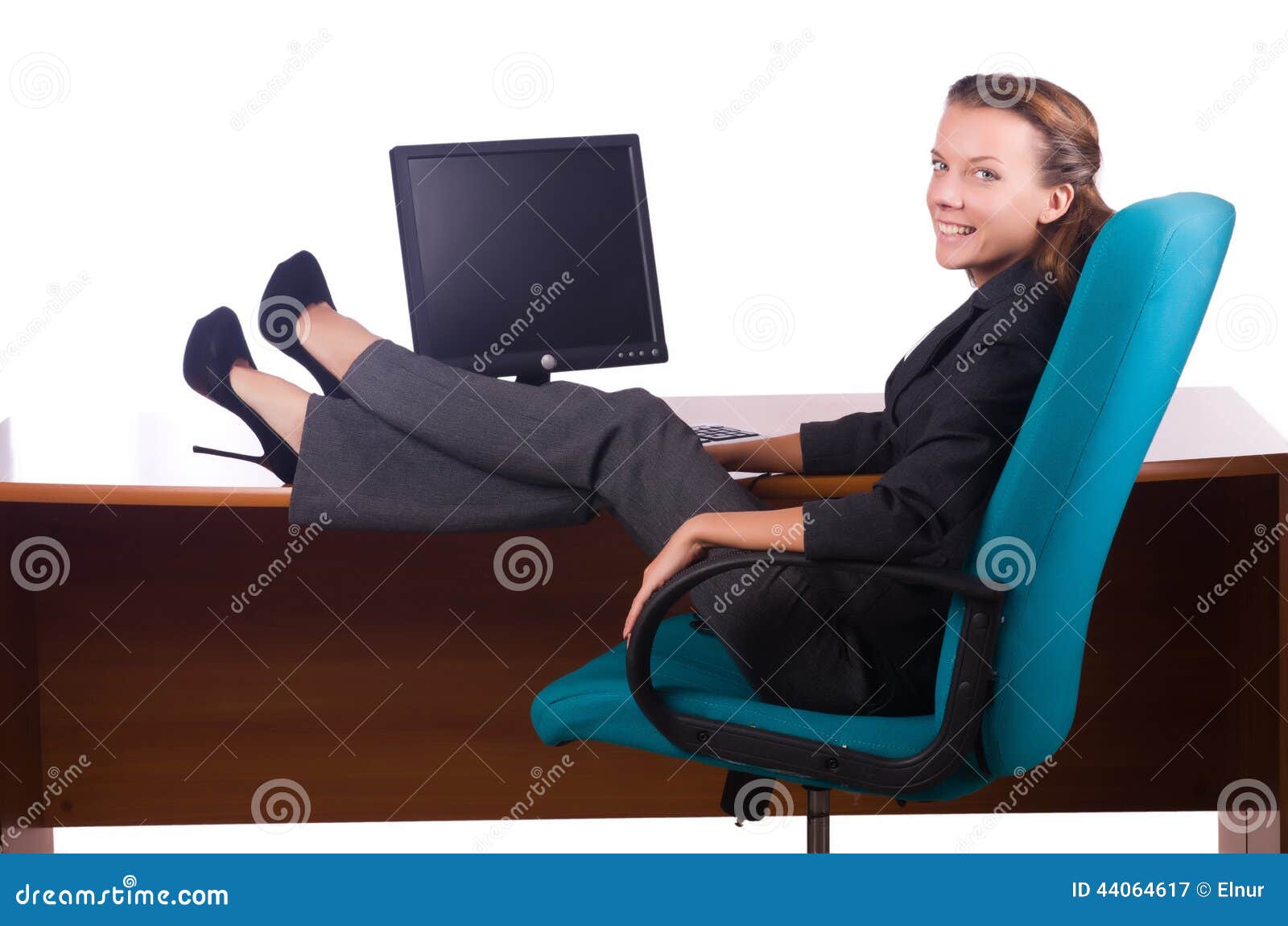 Happy with man sitting stock image. Image of monitor - 44064617
