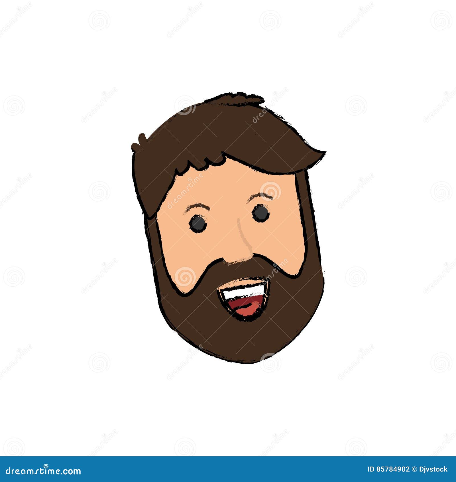 Happy man smiling stock illustration. Illustration of hair - 85784902