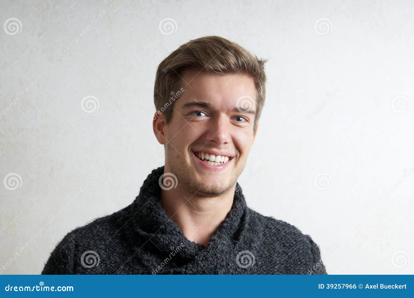 Happy man smiling stock photo. Image of unshaven, cheerful - 39257966