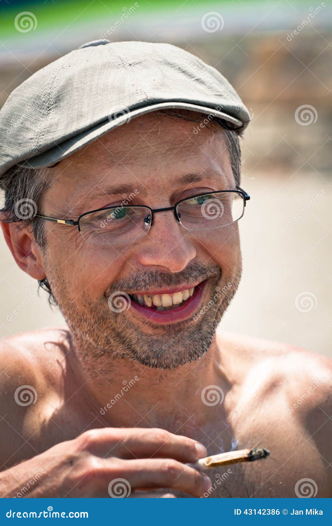 Happy Man Smoking Hashish Joint. Stock Photo - Image of male, drugs ...