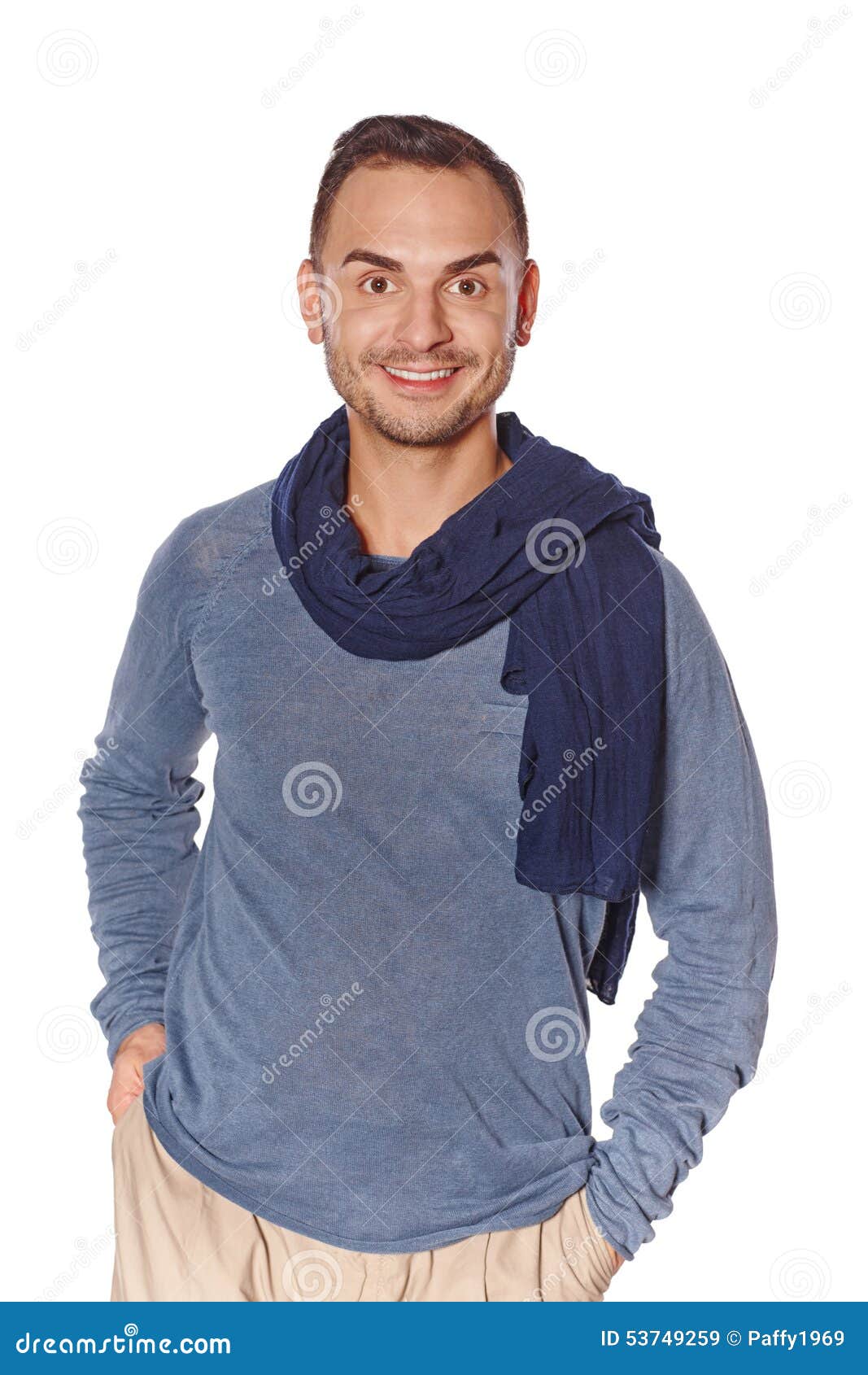 Happy man standing relaxed stock image. Image of lifestyle - 53749259